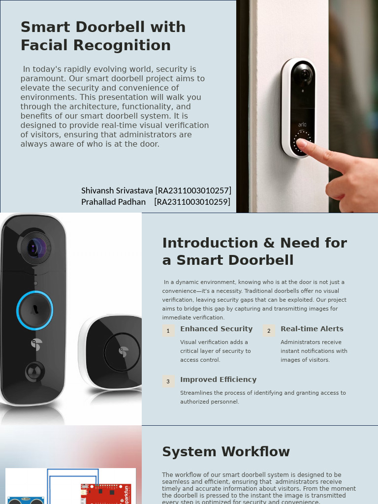 Smart Doorbell With Facial Recognition | PDF | Wi Fi | Camera