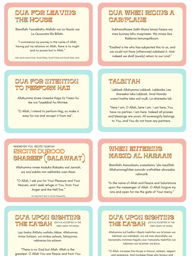 DUA LIST FOR HAJJ | PDF | Prophets And Messengers In Islam | Quran