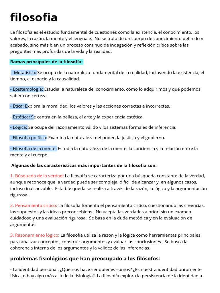 Filosofia | PDF | Verdad | Conocimiento