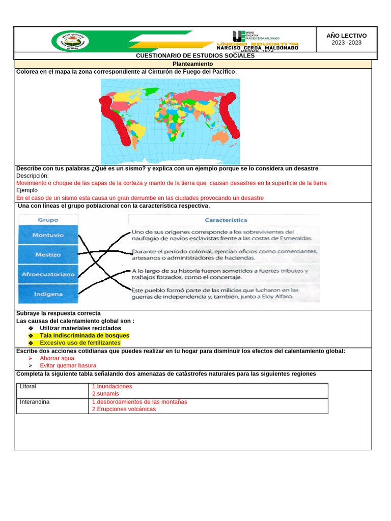 CUESTIONARIO EESS CON RESPUESTAS | PDF | Ecuador | Tierra