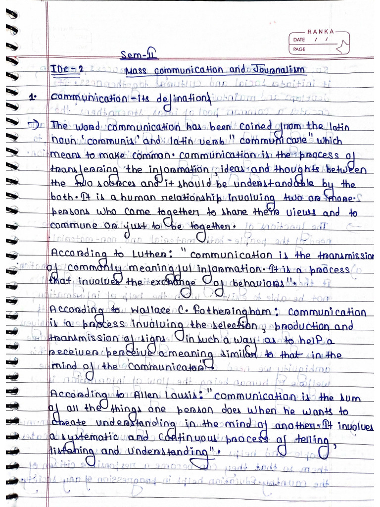 IDC Journalism Notes 2nd Sem | PDF