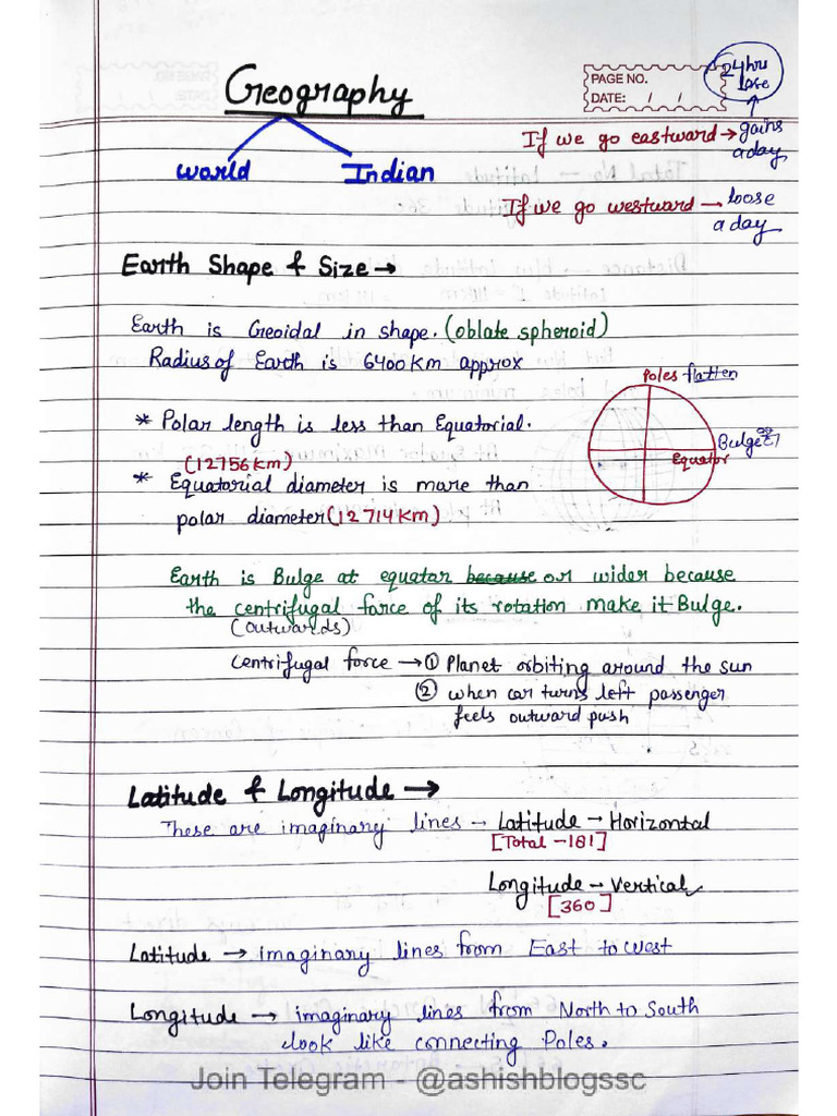 Complete Geography Handwritten Revision Notes For SSC | PDF