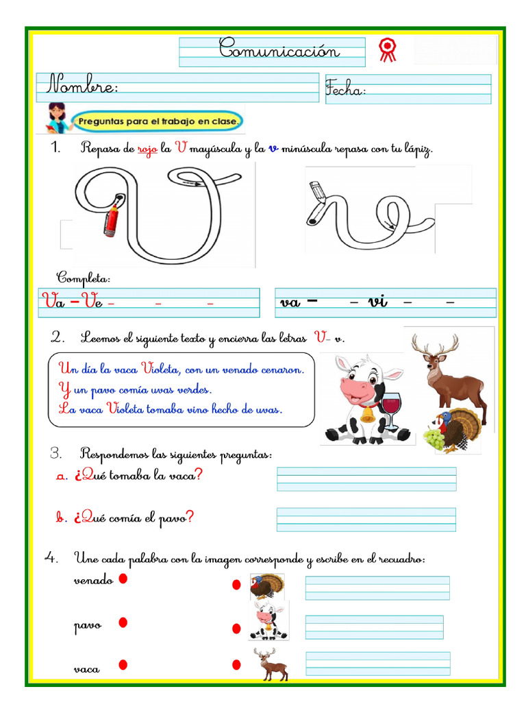 la letra V-v SILABA | PDF