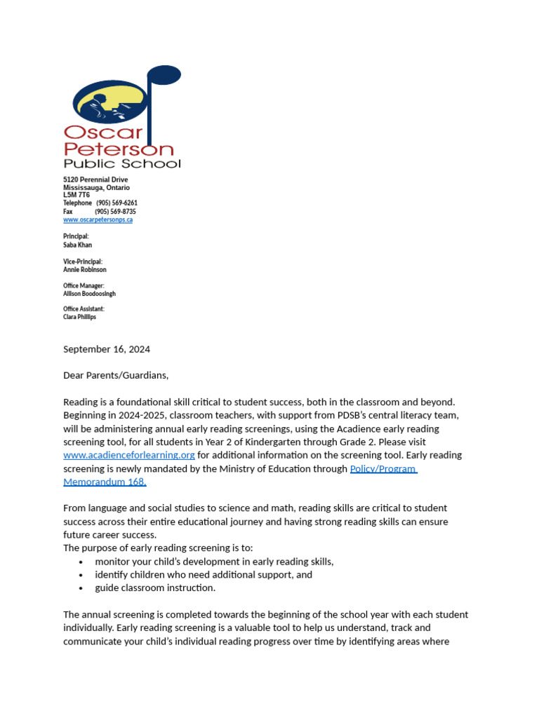 Acadience Letter For Families - Sept. 2024 | PDF | Phonics | Writing