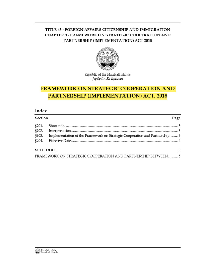 Strategic Cooperation Framework 2018 | PDF | Taiwan | Trade