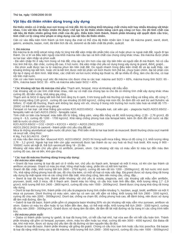 Vat Lieu Da Dung Trong Xay Dung - 1 | PDF