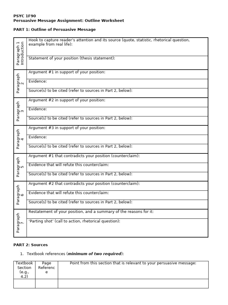 Outline Worksheet Fillable 4 | PDF | Hyperlink | Credibility