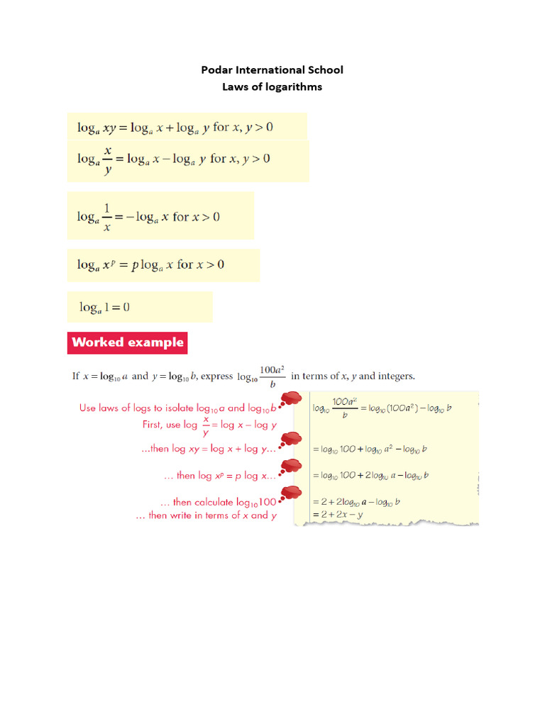 Logs & Exponents 3 | PDF