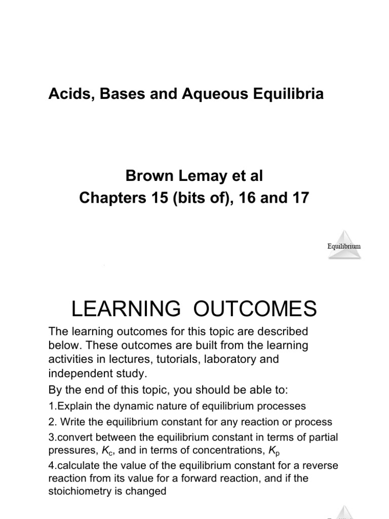 2025 Equilibrium Acids Lectures WATTLE | PDF | Acid | Chemical Equilibrium