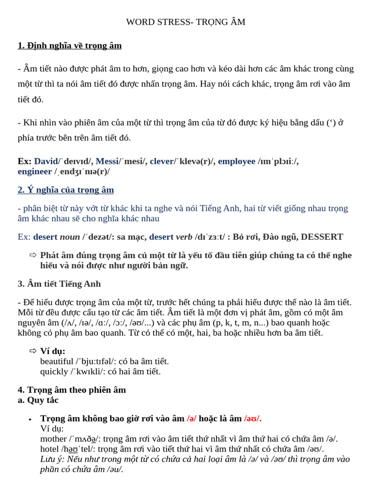 Word Stress | PDF