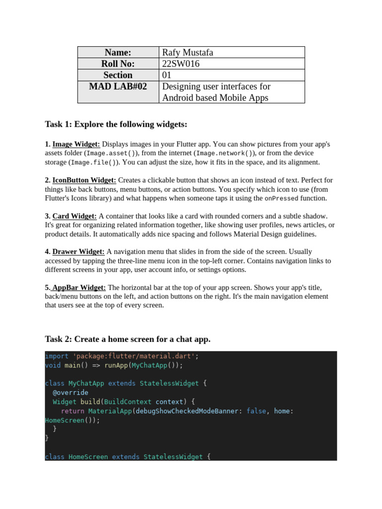 22SW043 & 22SW122 Mad Lab-02 | PDF | Icon (Computing) | Mobile App