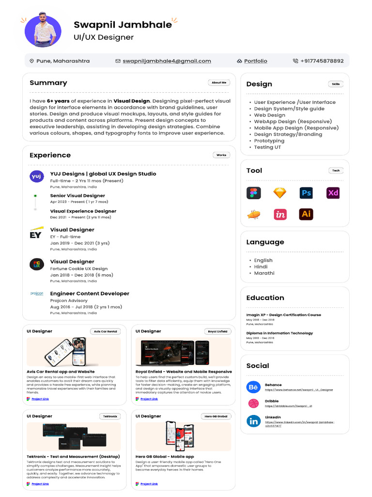 Swapnil J_DesignerResume-1 (2) | PDF | Mobile App | User Interface