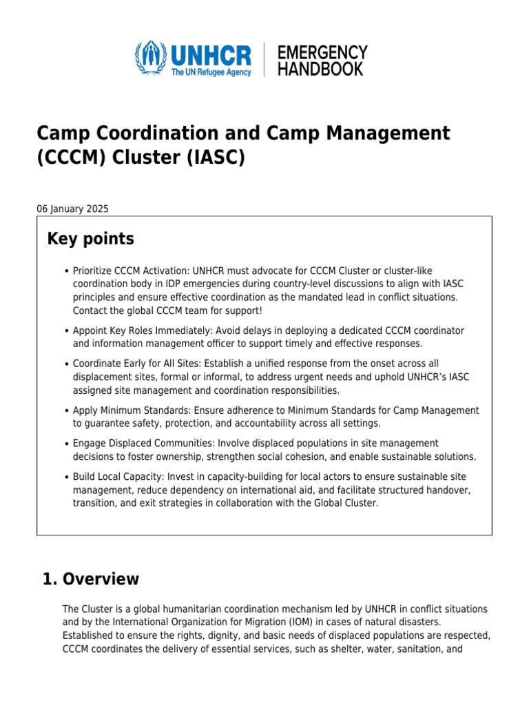 CCCM Training for Effective Camp Management | PDF | Internally ...