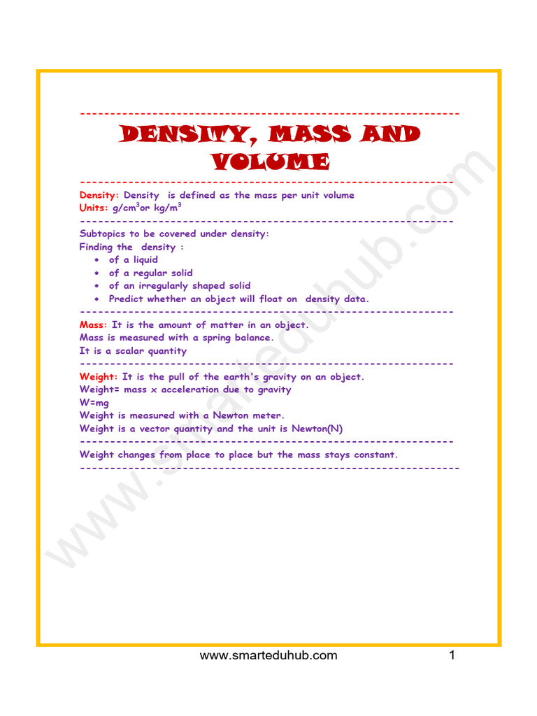 Density Notes | PDF