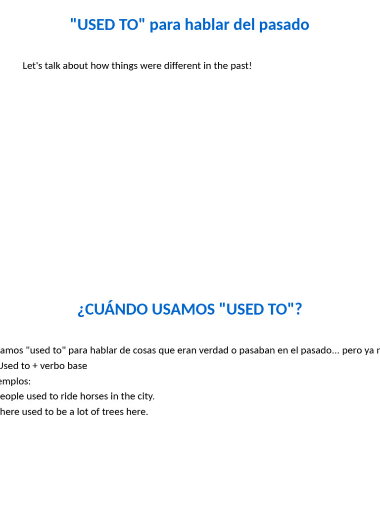 Used To Presentation | PDF