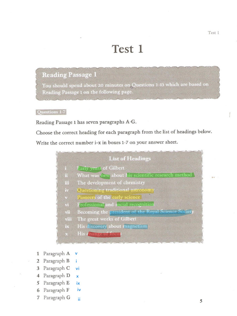 Vol 1 - Đề Reading Ielts | PDF