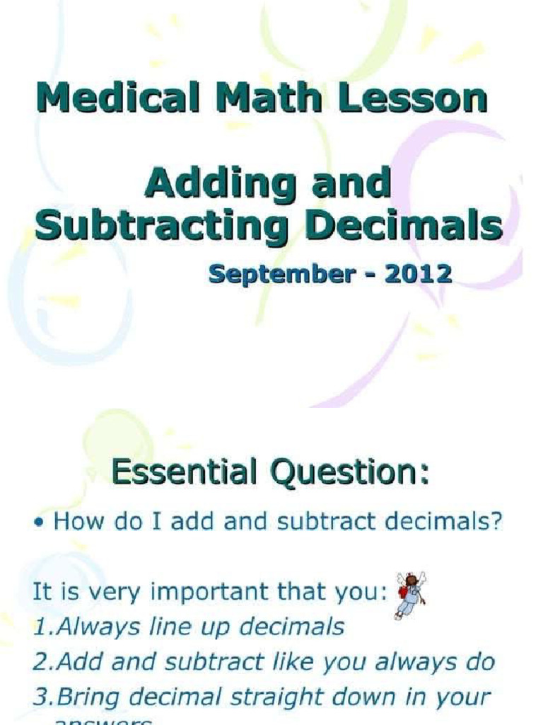 Add and Subtract Decimals | PDF