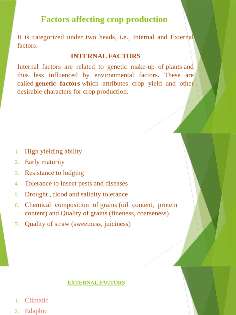 Key Factors Influencing Crop Production | PDF | Soil | Humidity
