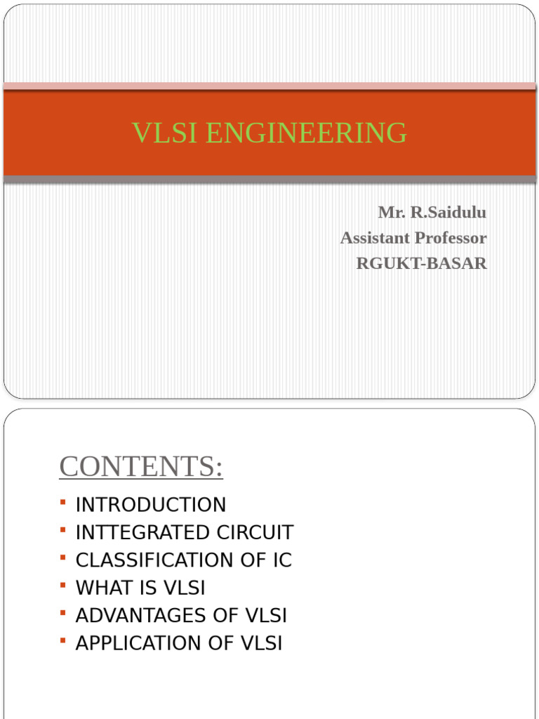 VLSI Engineering: ICs and Applications | PDF