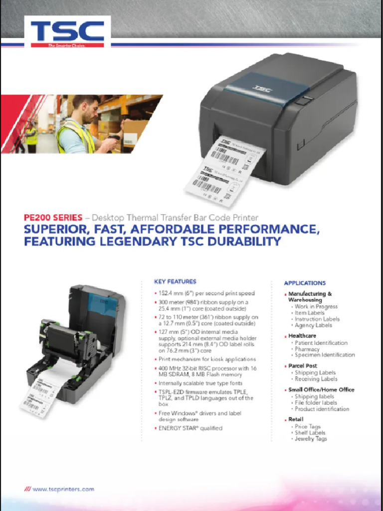 TSC Pe200 | PDF