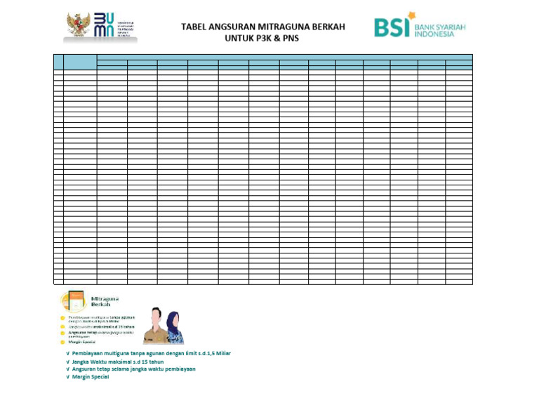Brosur Angsuran Mitraguna - ASN & BUMN | PDF