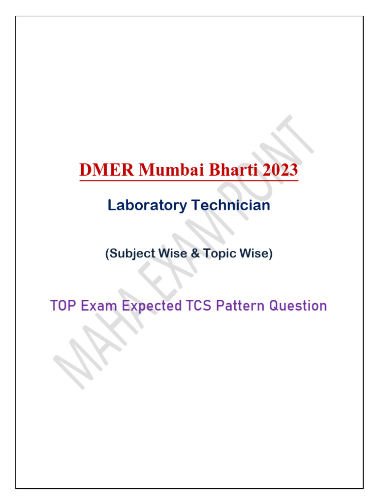 DMER Lab Technician Questions Only | PDF | Rna | Infection