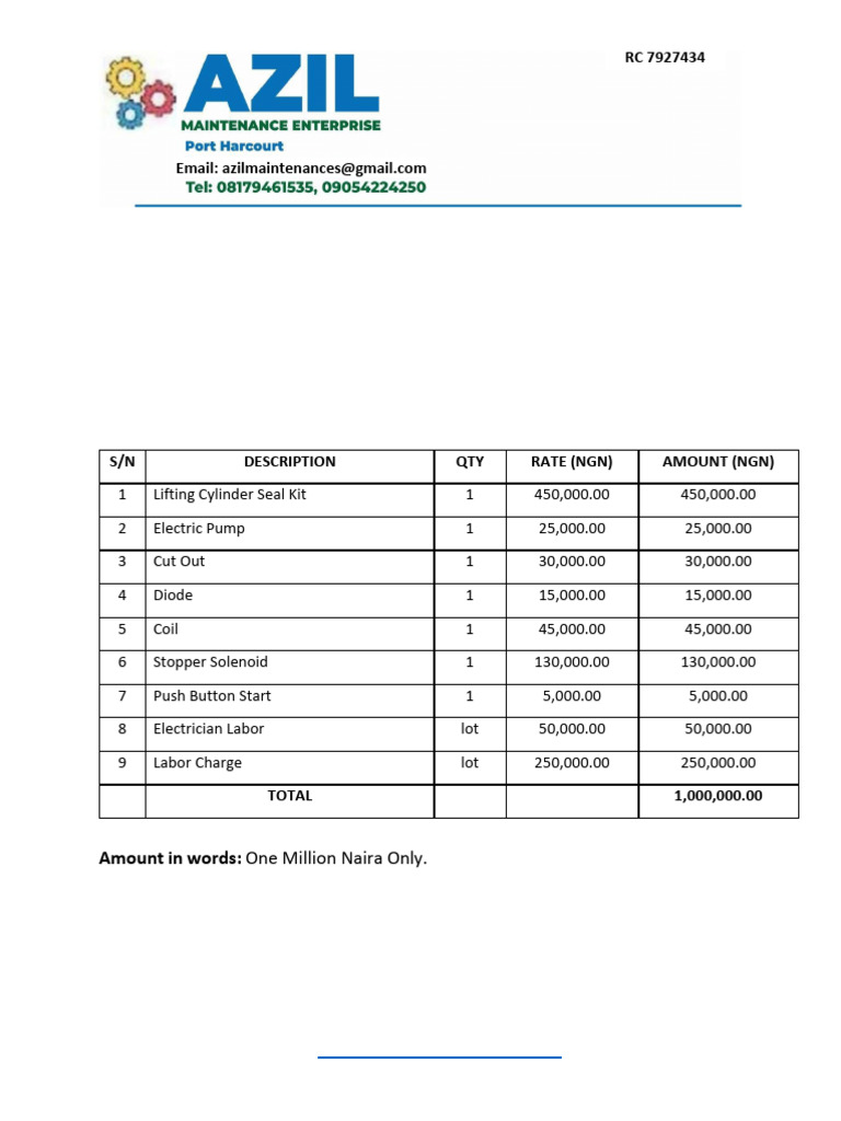 Quotation For Oildata - 072806 | PDF