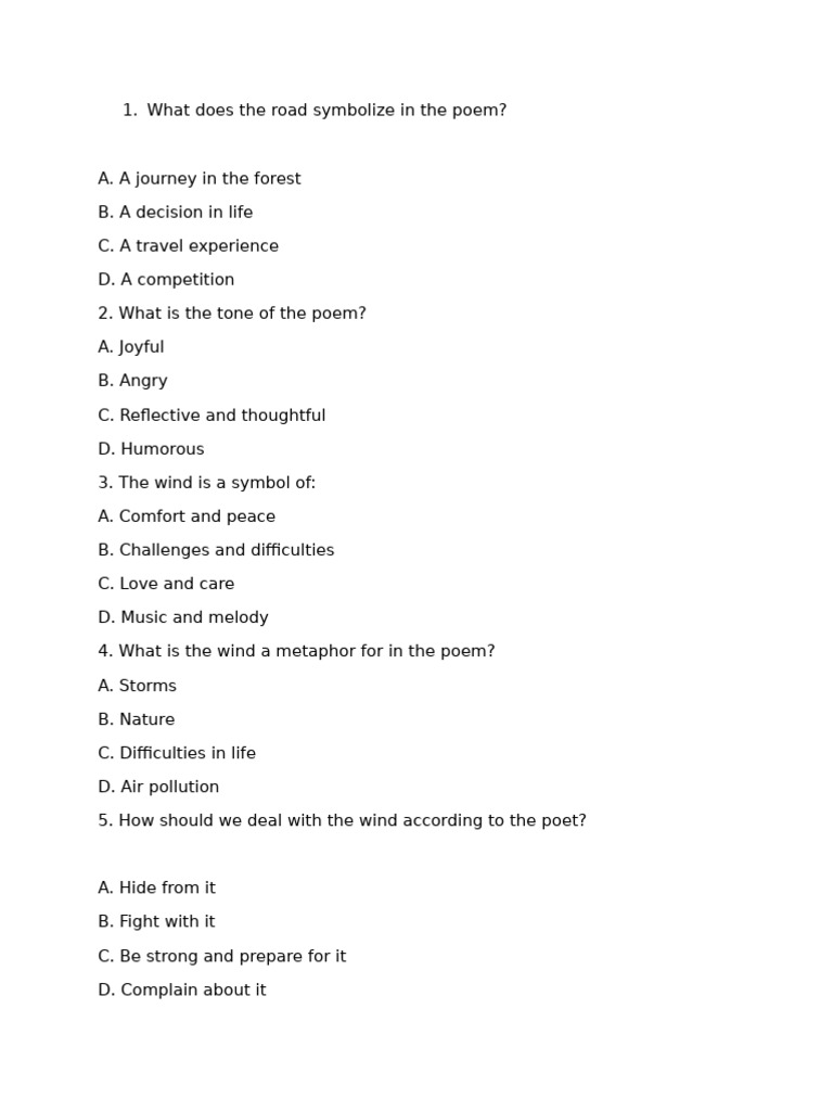 Practice Test of Poems | PDF