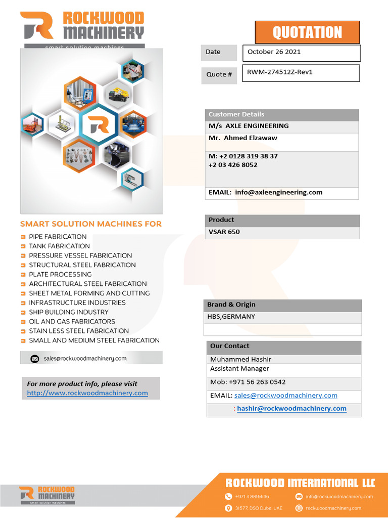 Quotation Stud Welding Machine HBS | PDF | Welding | Construction