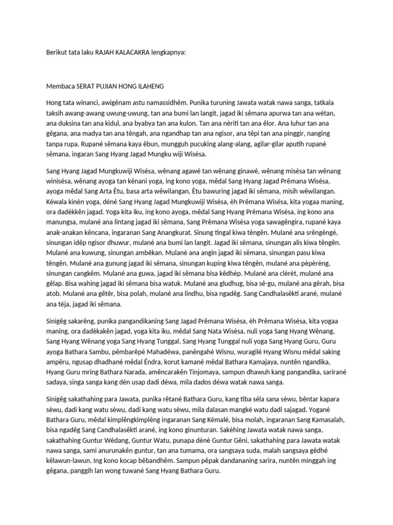 Lelaku RAJAHKALACAKRA | PDF