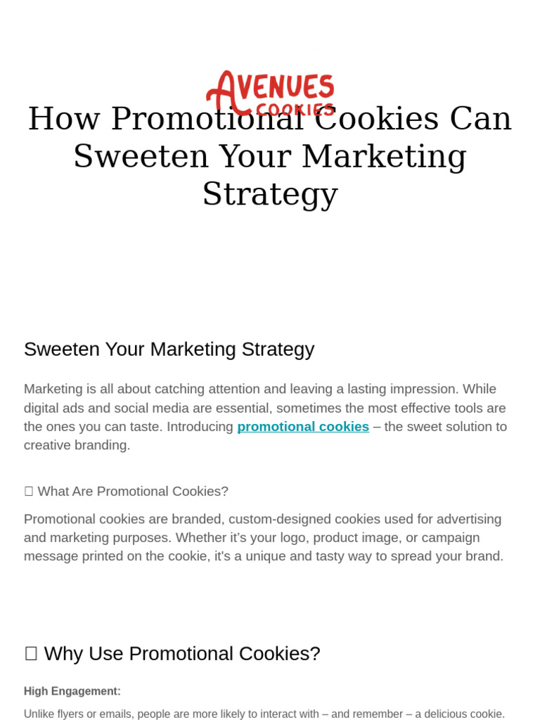 How Promotional Cookies Can Sweeten Your Marketing Strategy | PDF