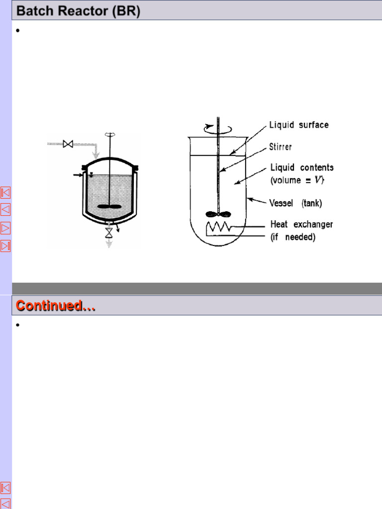 Continuous Batch Reactor Overview | PDF | Chemical Reactor | Physics