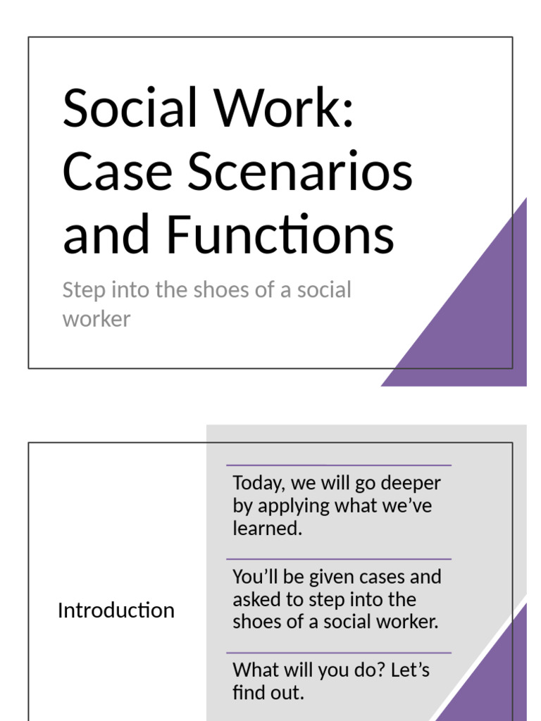 Social Worker Case Scenarios Activity | PDF