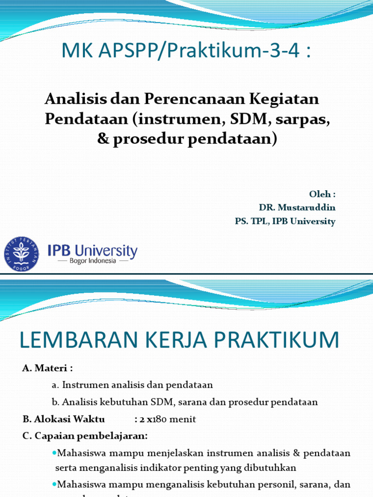 Prak APSPP-3-4 Analisis Dan Perencanaan Kegiatan Pendataan | PDF