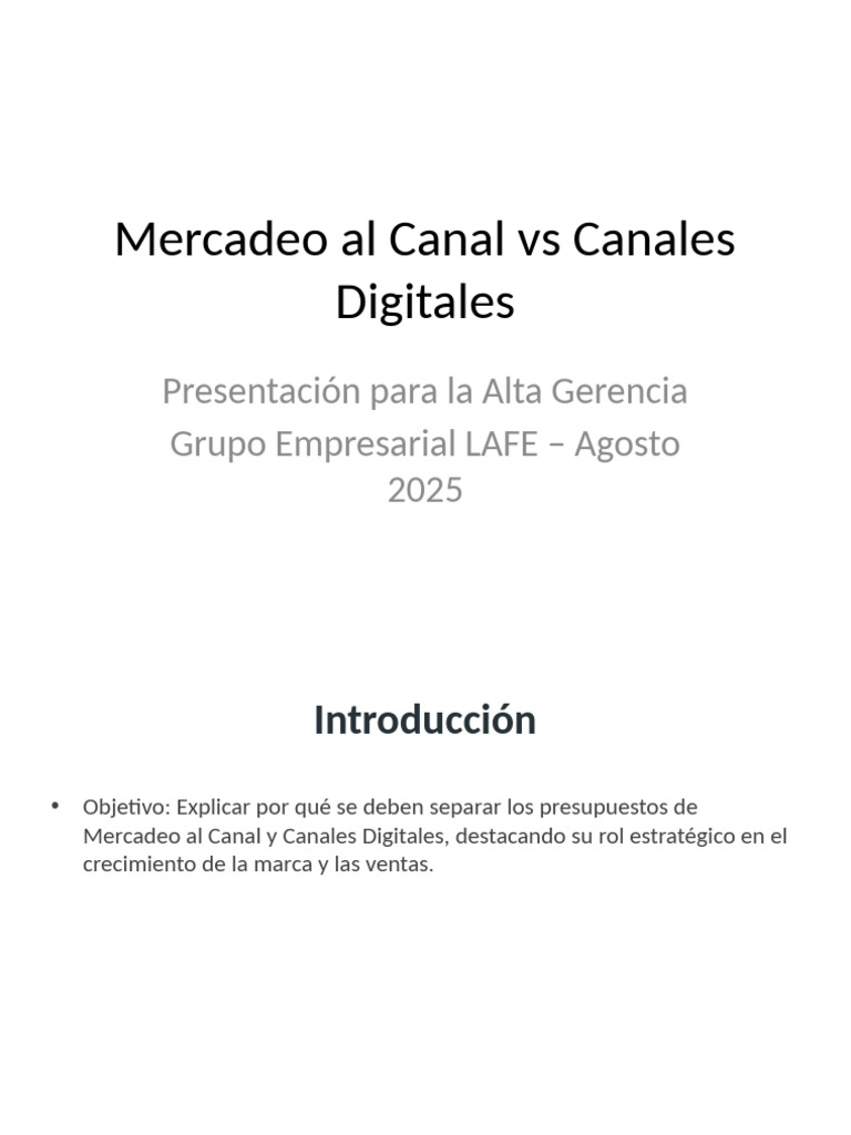 Mercadeo vs Canales Digitales Visual | PDF