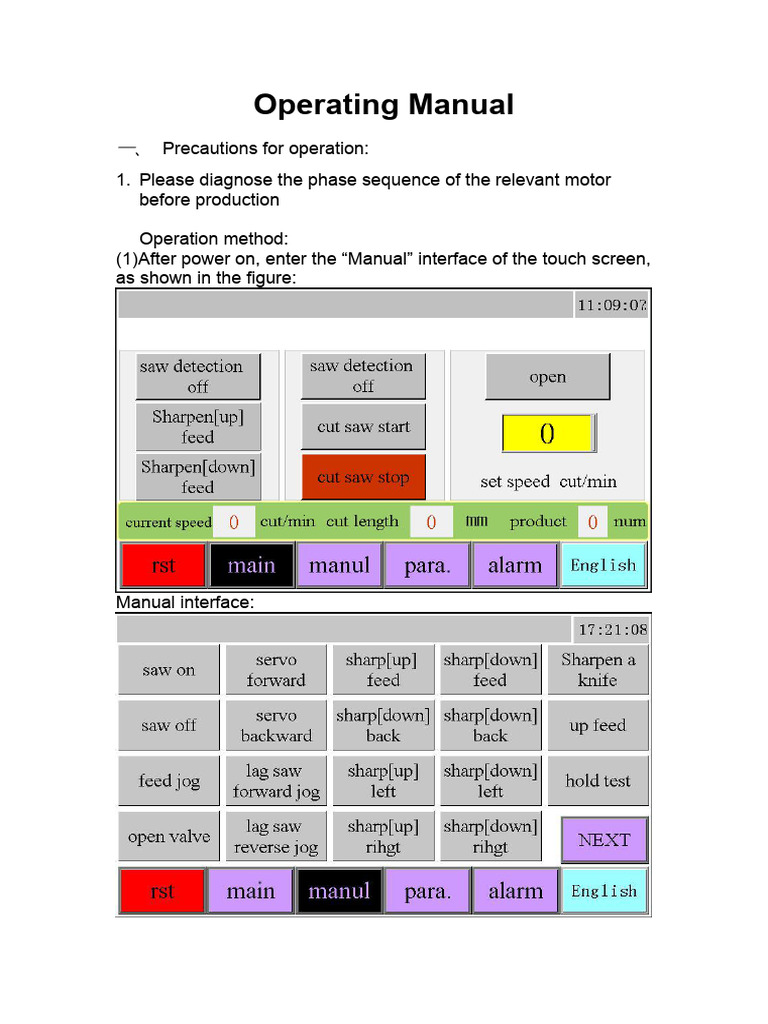 Cutting Machine Operating Manual | PDF