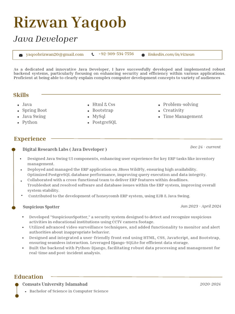 Rizwan Yaqoob Resume | PDF