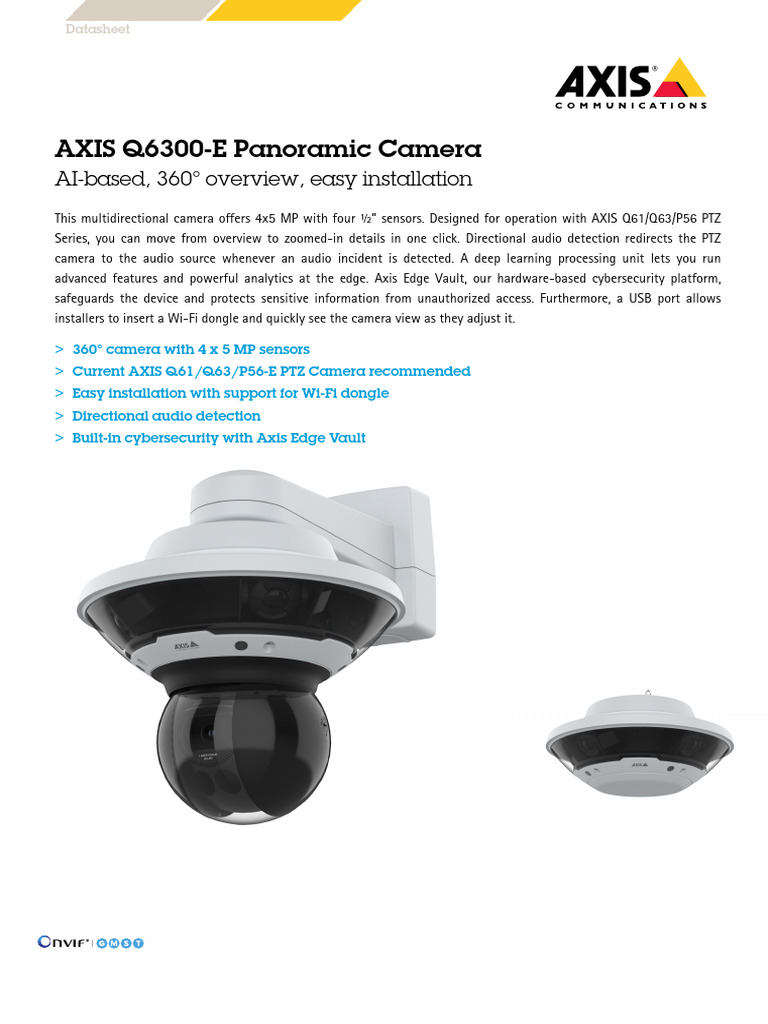 AXIS Q6300-E Panoramic Camera Datasheet | PDF | Pixel | Internet ...