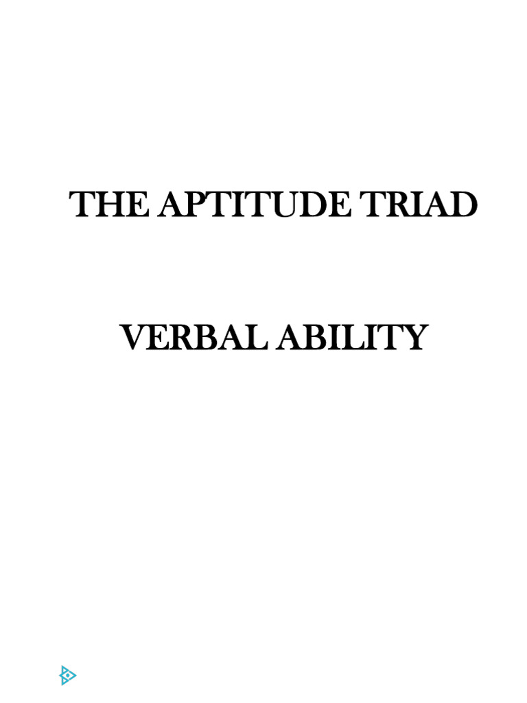 Verbal Ability - Student Handout | PDF | Grammatical Number | Verb