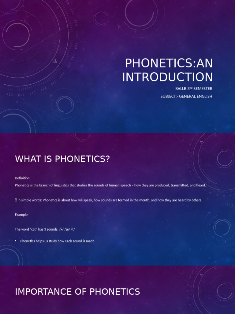Phonetics Presentation | PDF