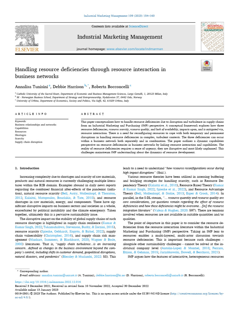 Handling Resource Deficiencies Through Resource Int 2023 Industrial ...