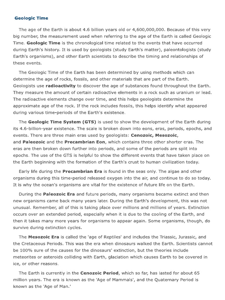 Geologic Time 1 | PDF