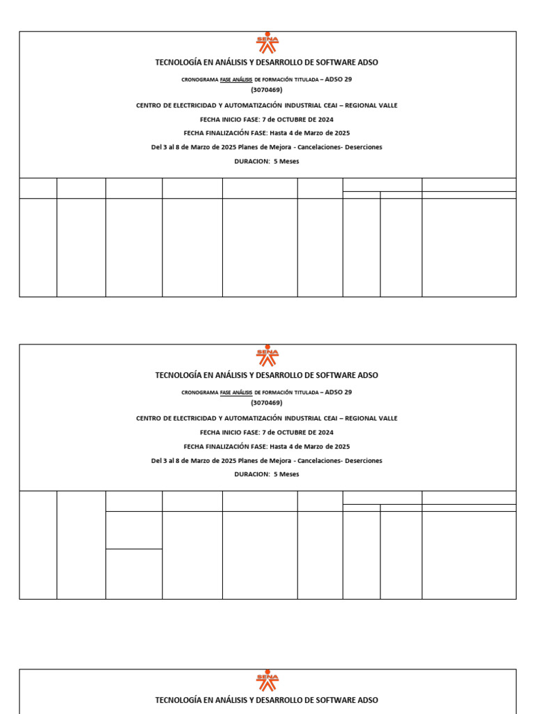 Cronograma Fase Análisis ADSO_29 | PDF | Software | Ingeniería de software