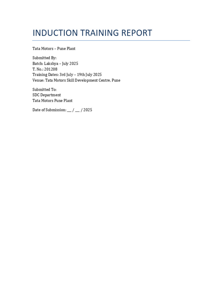 Tata Motors Induction Training Overview | PDF | Paint