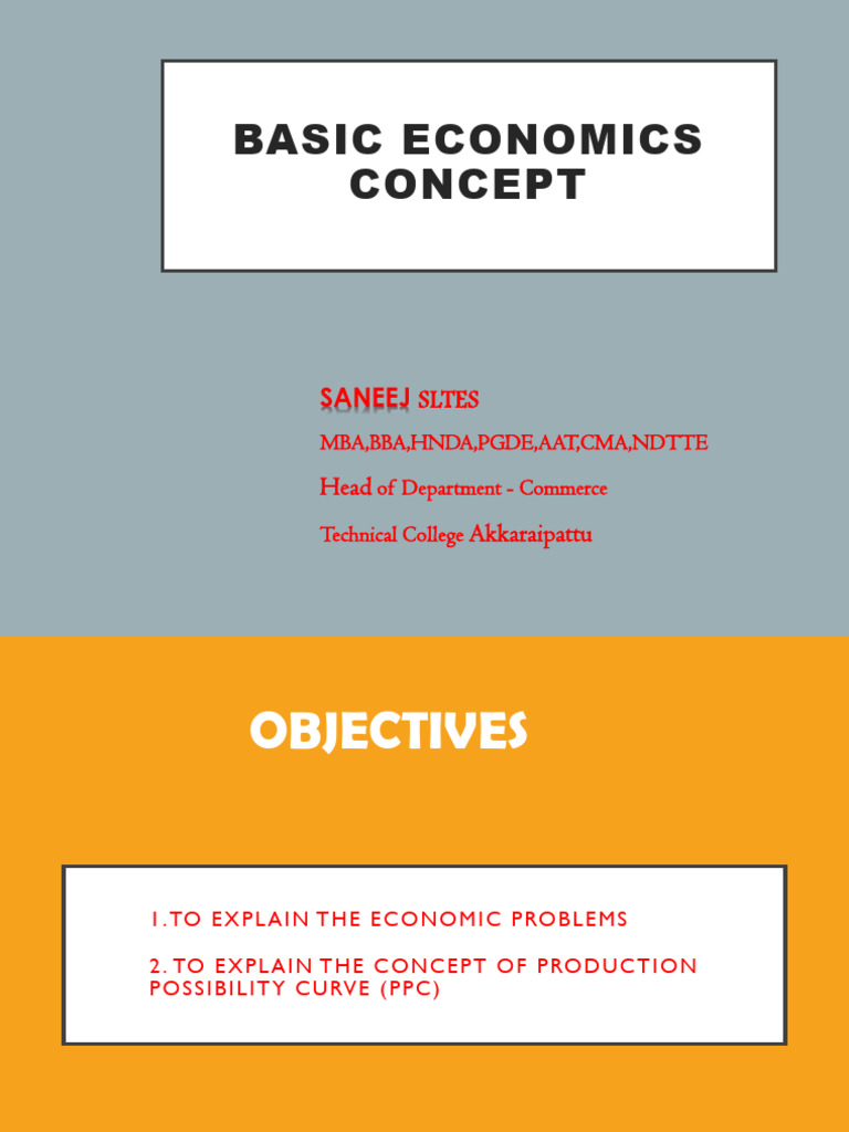 Basic Economic Concept | PDF | Business Economics | Production And ...