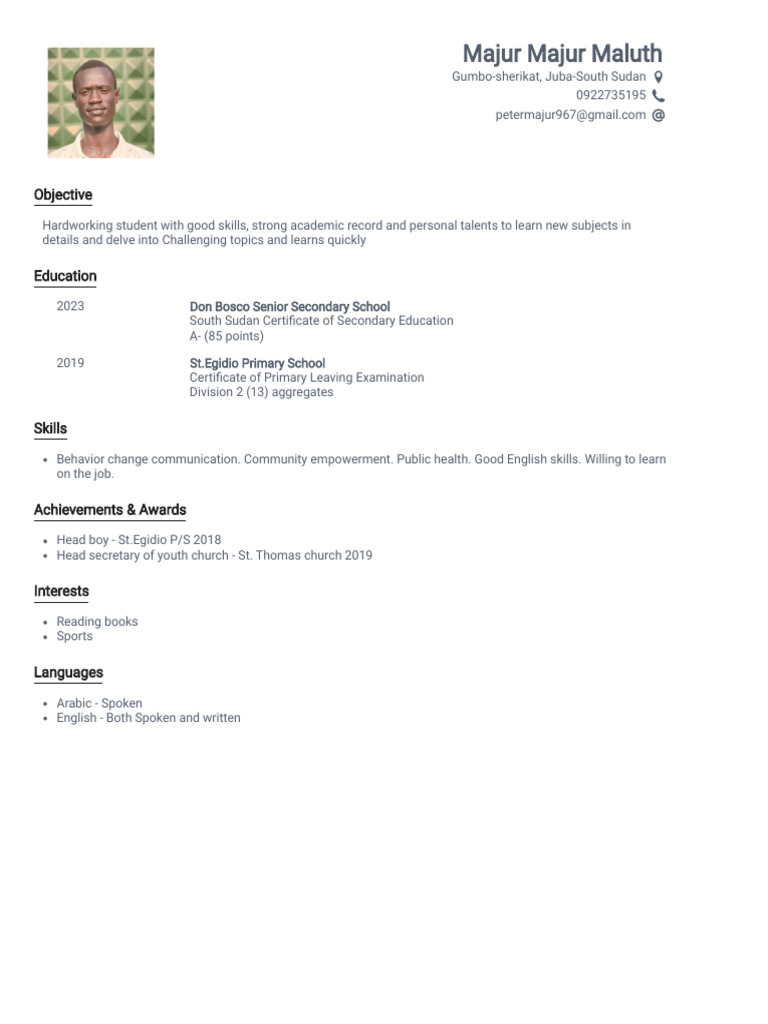 Student Profile: Skills & Achievements | PDF