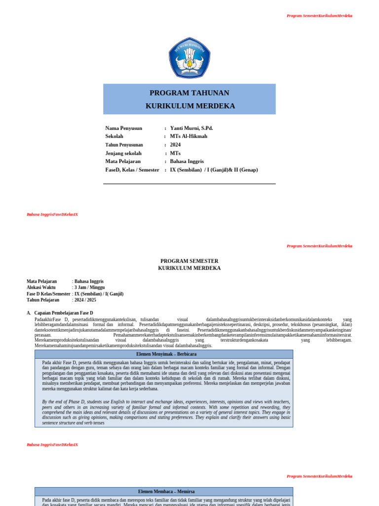 Promes Kurikulum Merdeka | PDF