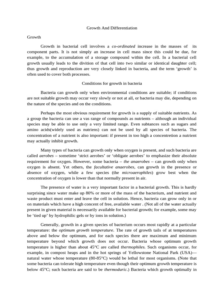 Bacterial Growth and Environmental Factors | PDF | Nitrate | Bacteria