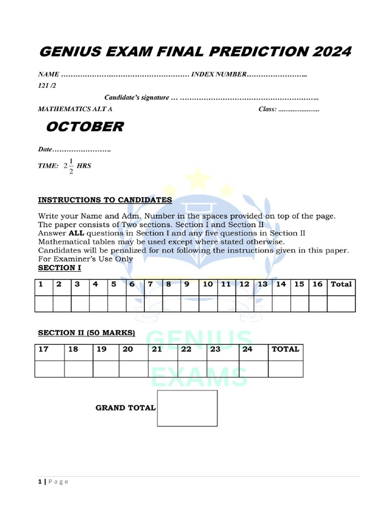 Mathematics Pp2 PREDICTION-1 | PDF
