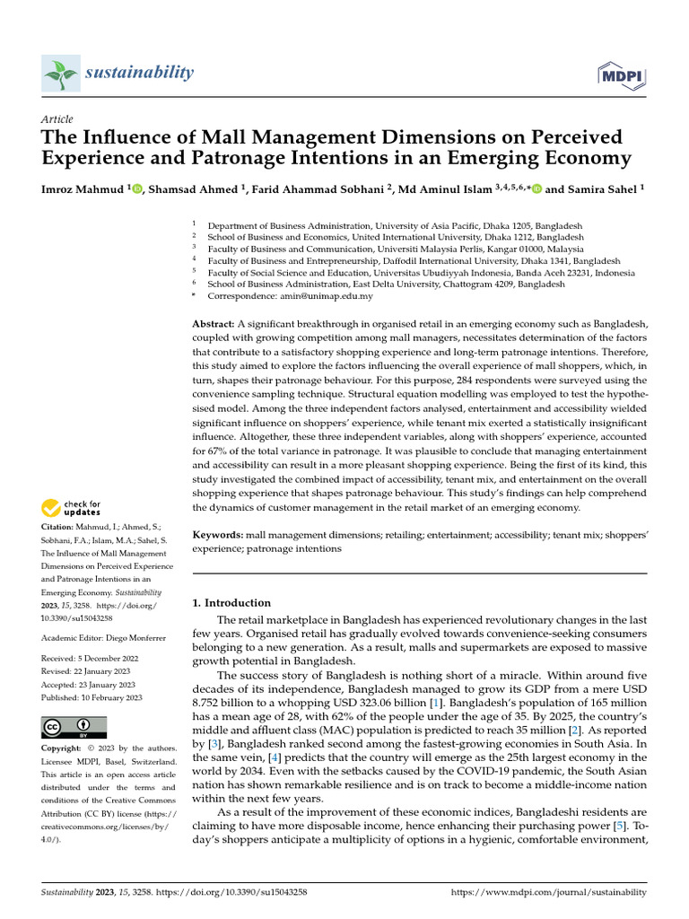 Mall Management's Impact on Shopper Experience | PDF | Retail ...